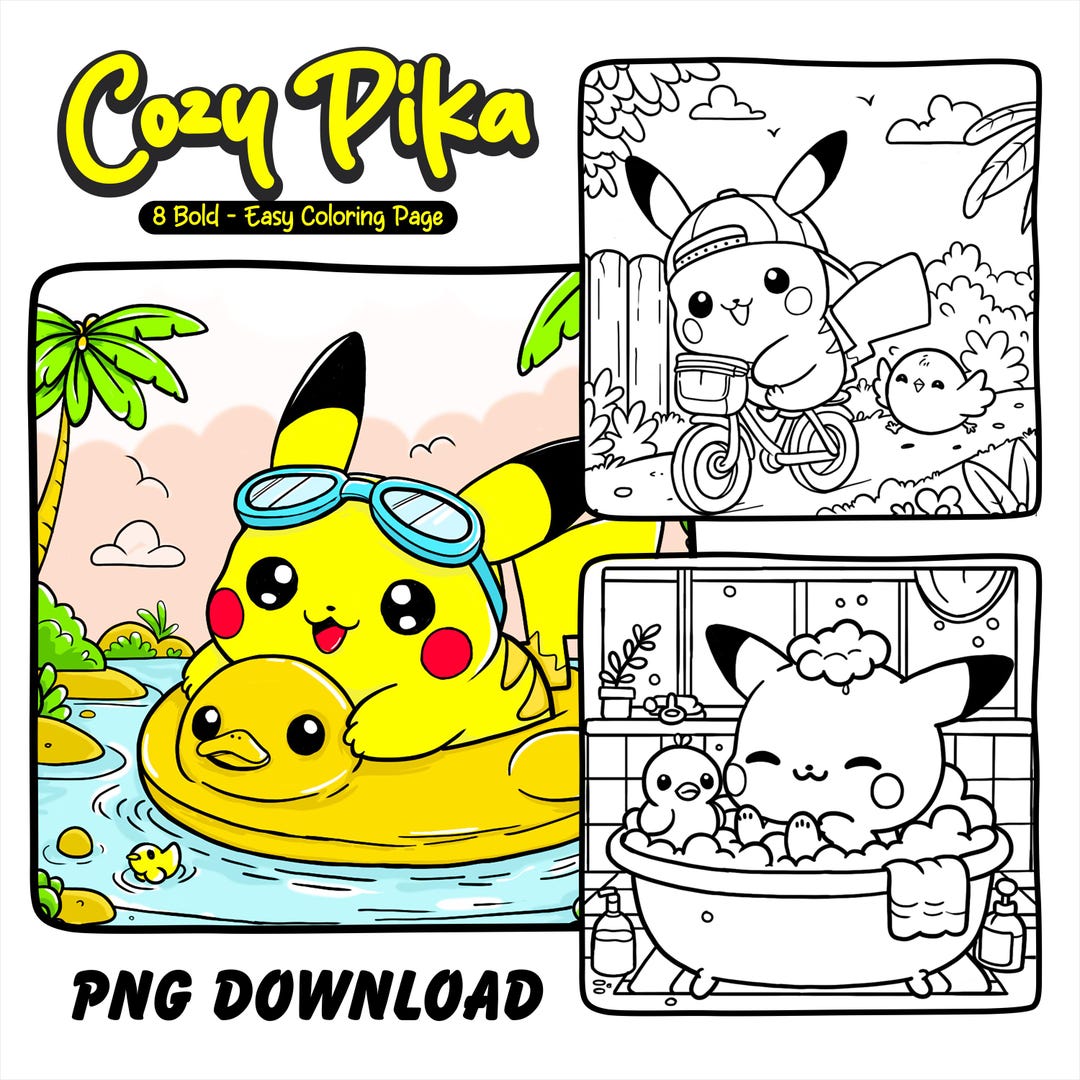 Pokemon Pikachu Coloring Book - Etsy