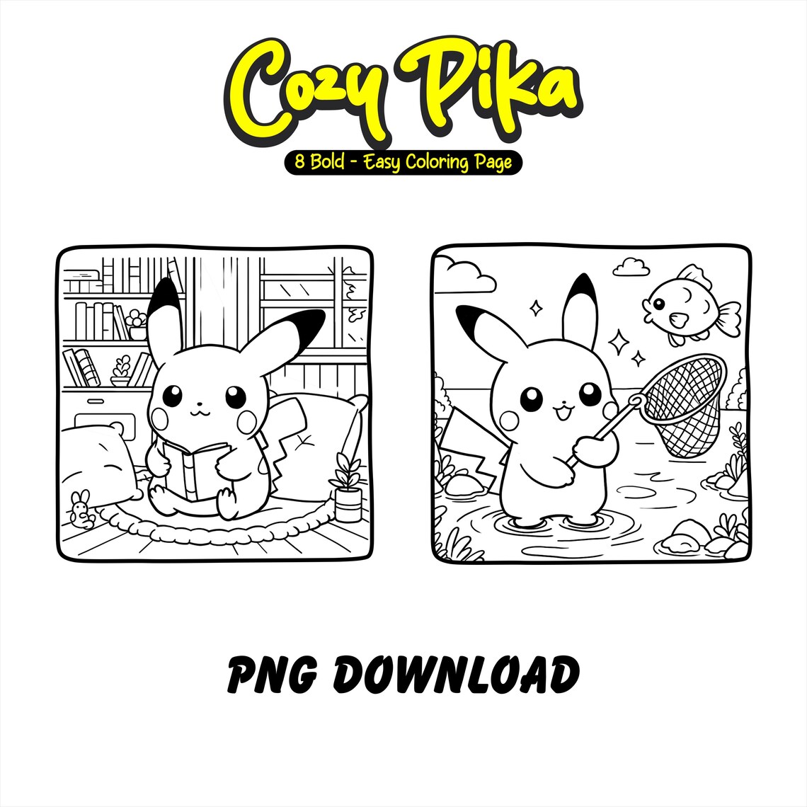Pokemon Pikachu Coloring Book - Etsy