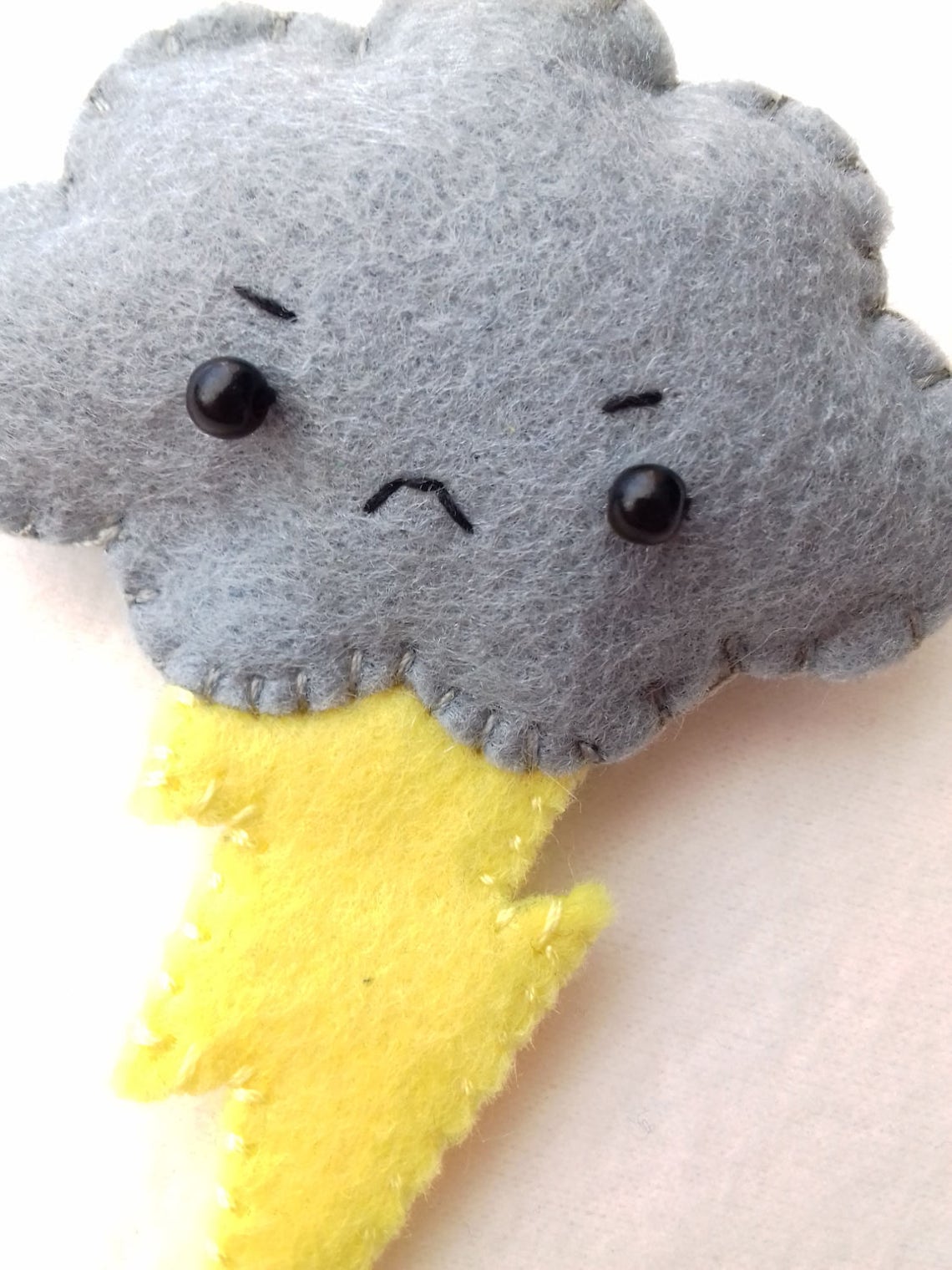 Cloud Felt Brooch Rain Pin Rainy Cloud Kawaii Pin Storm - Etsy