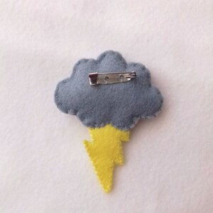 Cloud Felt Brooch, Rain Pin, Rainy Cloud, Kawaii Pin, Storm, Angry ...