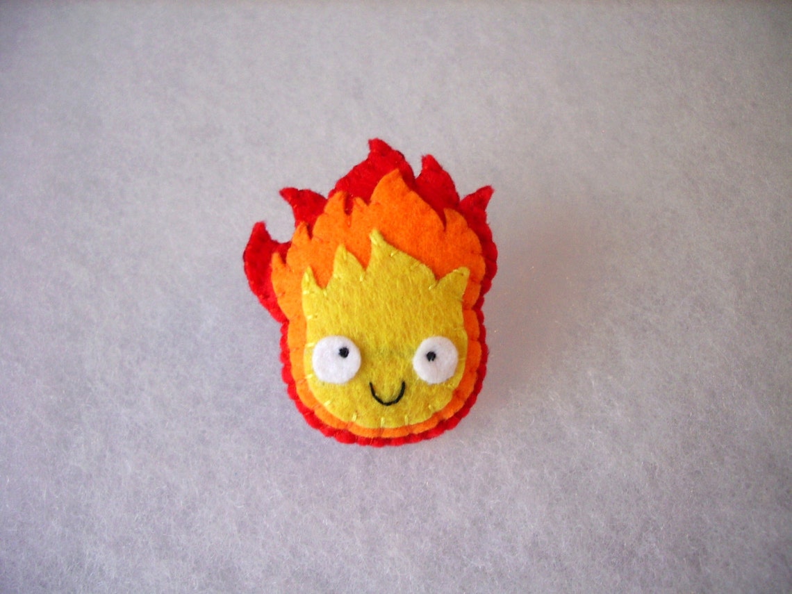 Calcifer Pin Calcifer Felt Brooch Howl's Moving Castle - Etsy