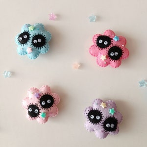 Susuwatari Felt Pins, Colorful Kawaii Magnets, Dust Bunnies Spirited ...