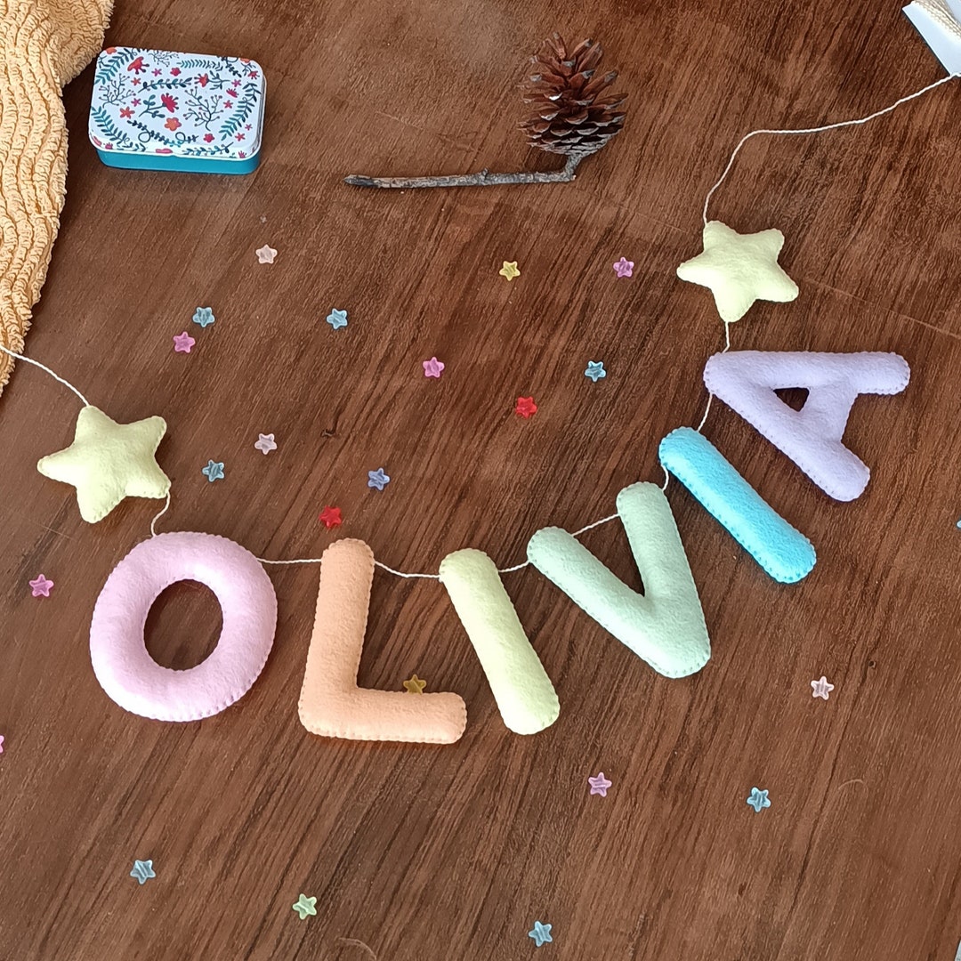 Custom Felt Garland, Name Wall Decor, Kids Room, Play Room Decor, Cute ...