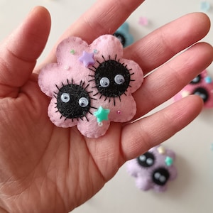 Susuwatari Felt Pins, Colorful Kawaii Magnets, Dust Bunnies Spirited ...