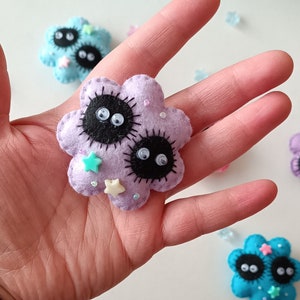 Susuwatari Felt Pins, Colorful Kawaii Magnets, Dust Bunnies Spirited ...