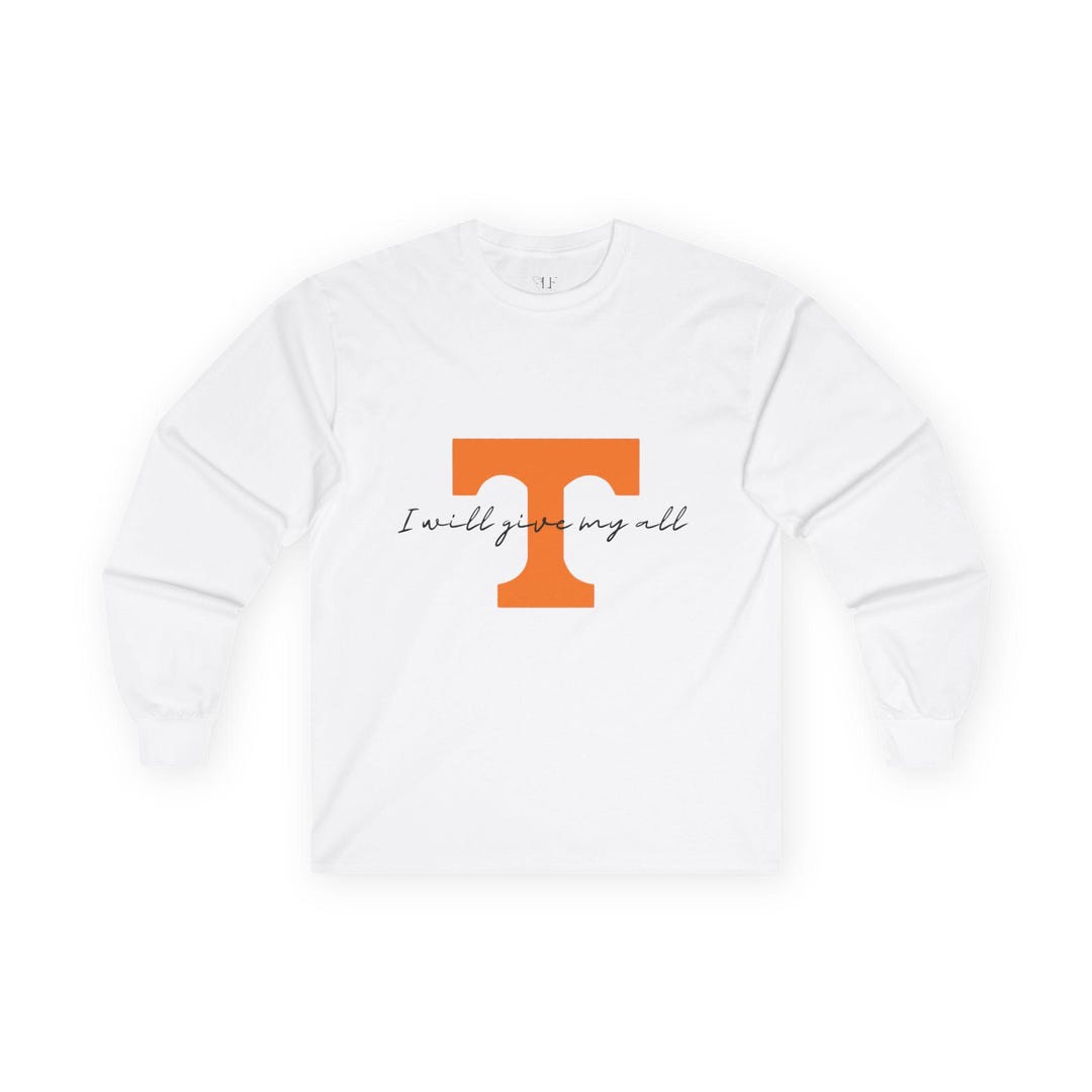 UT Orange Crewneck Long Sleeve Tee Shirt, University of Tennessee Cozy ...