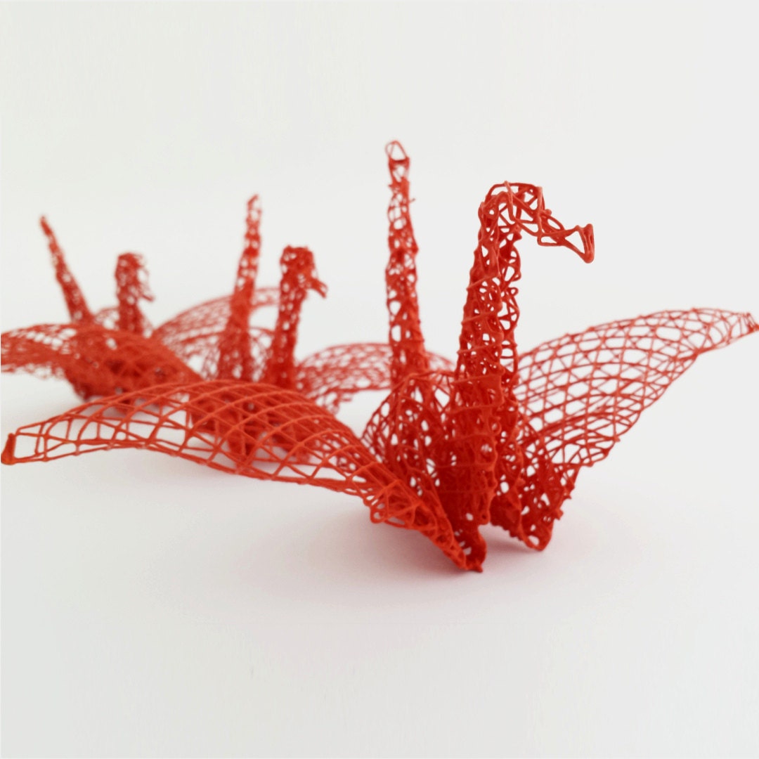 Juicy Orange Wire Mesh Origami Cranes - Etsy