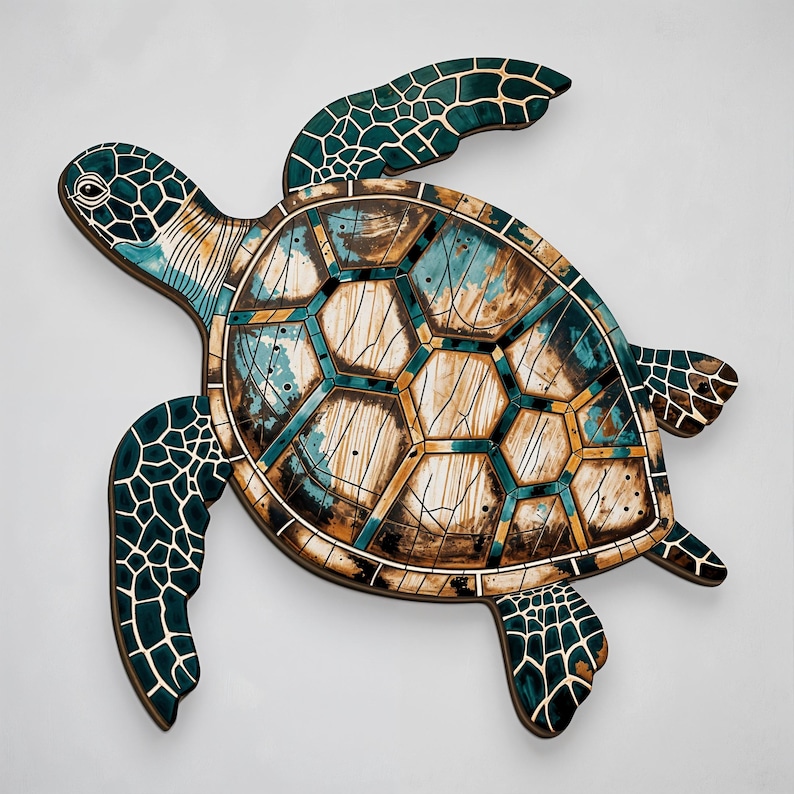 Wooden Sea Turtle Wall Art: Coastal Boho Decor - Etsy