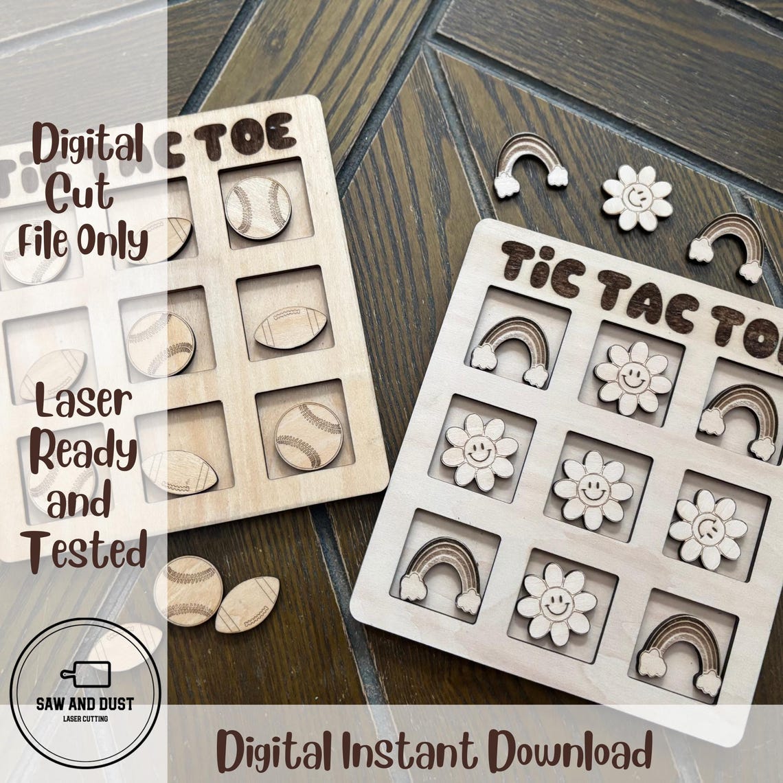 Tic Tac Toe - Boy and Girl Version - Baseball/football- Smileys ...
