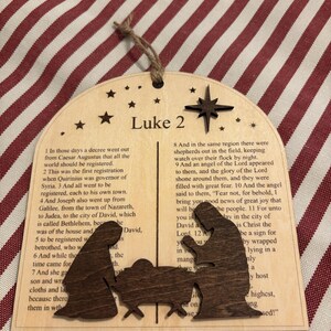 Nativity Ornament | Luke 2 Scripture Ornament | 3D Manger Scene Laser ...