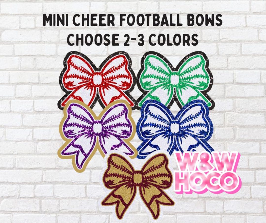 5 Piece Football Mini Cheer Bow Cutout for Homecoming Mums, Homecoming ...