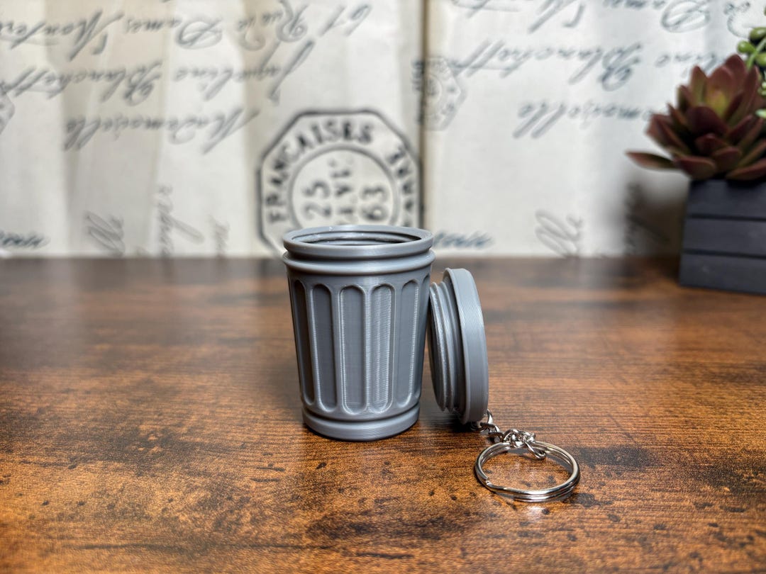 Mini Trashcan Keychain | Trash Stash | Miniature Garbage Can Stash ...