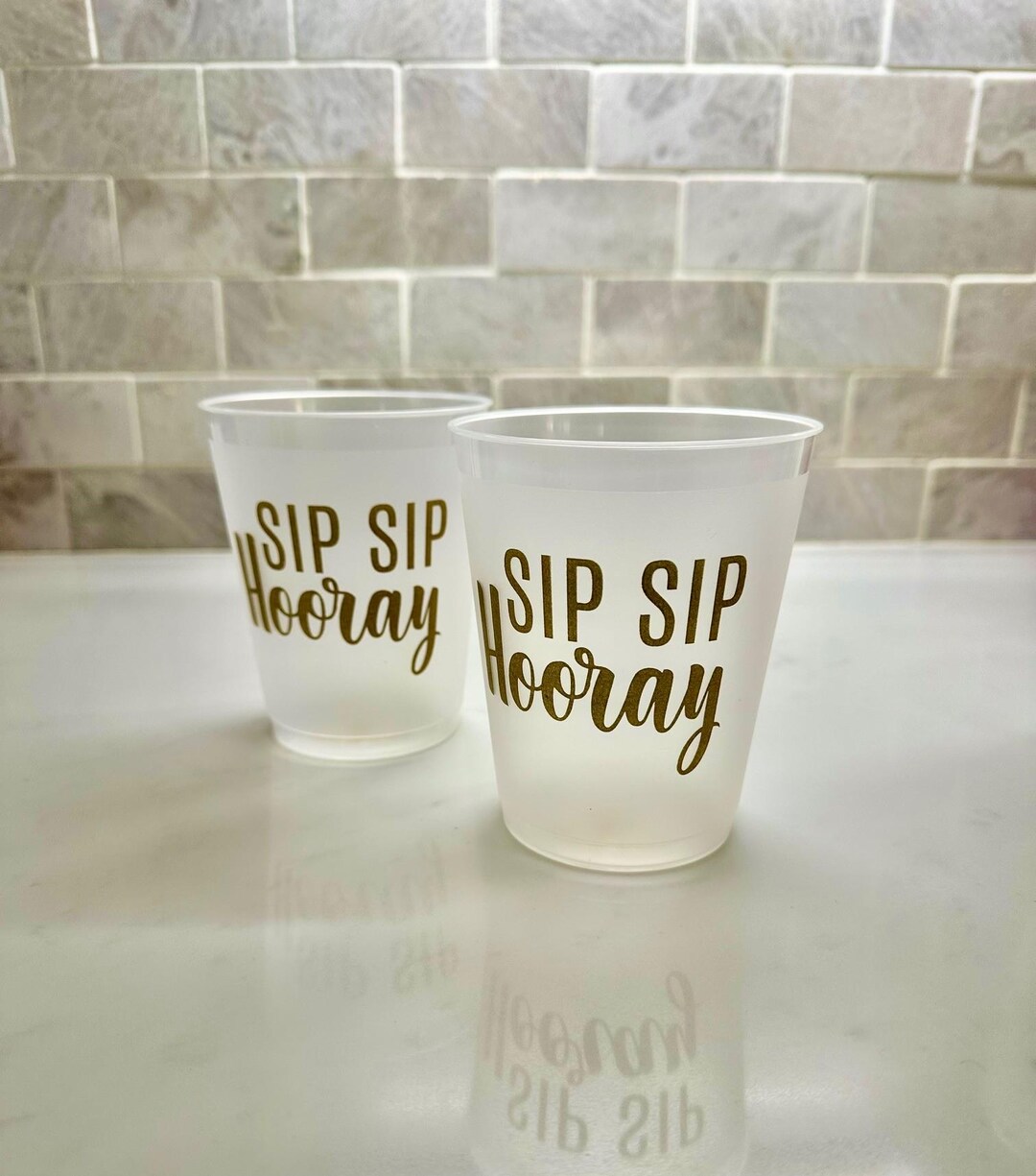 Pack of 10 - Sip Sip Hooray Reusable Party Cups for Parties ...
