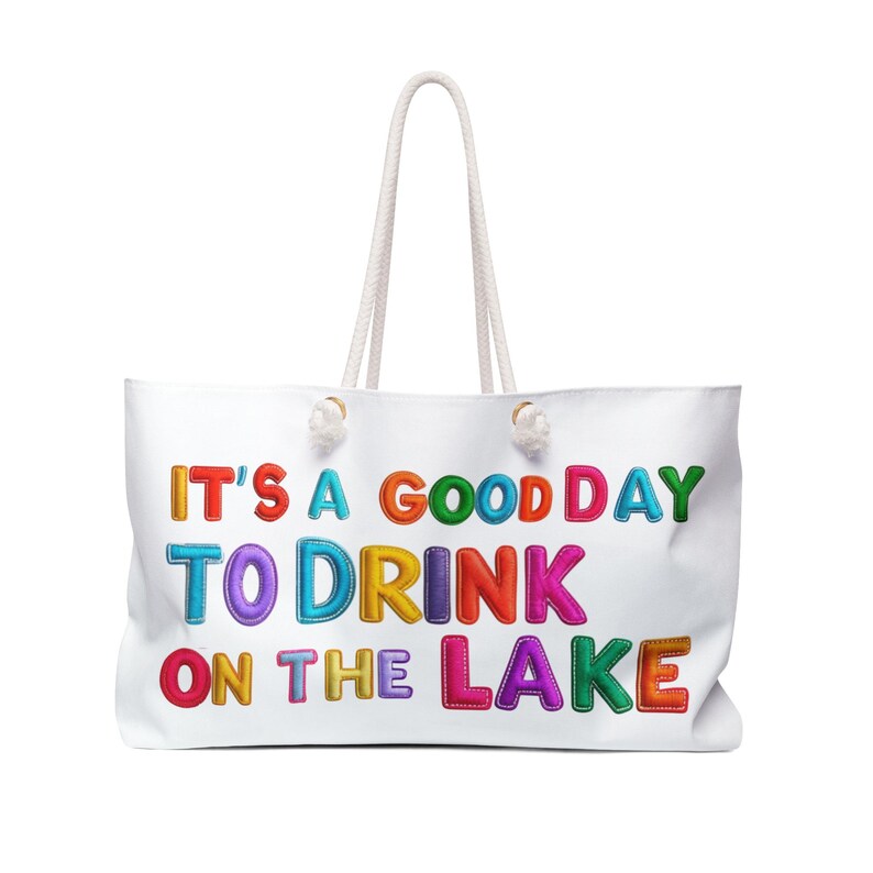 Colorful Lake Day Weekender Bag for Summer Getaways, Fun Tote, Girls ...