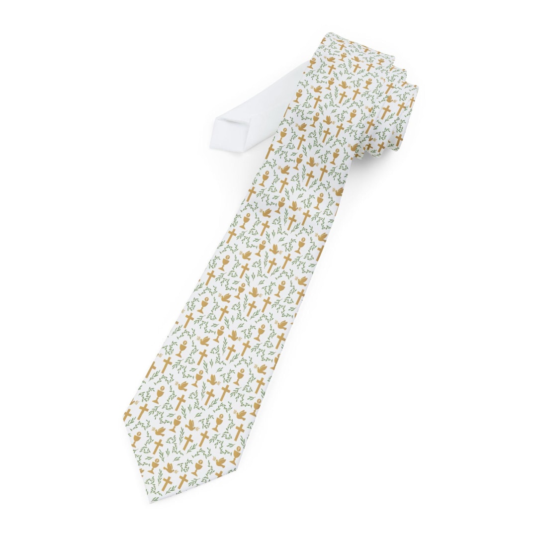 Christian Necktie, Crosses Eucharist Chalice Dove First Communion ...