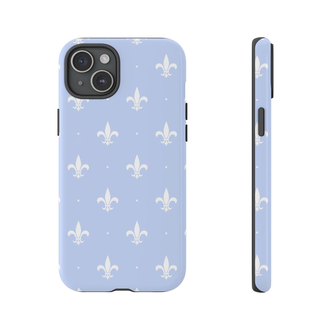 Fleur De Lis Blue and White Phone Case, Tough Cases, iPhone Case, St ...
