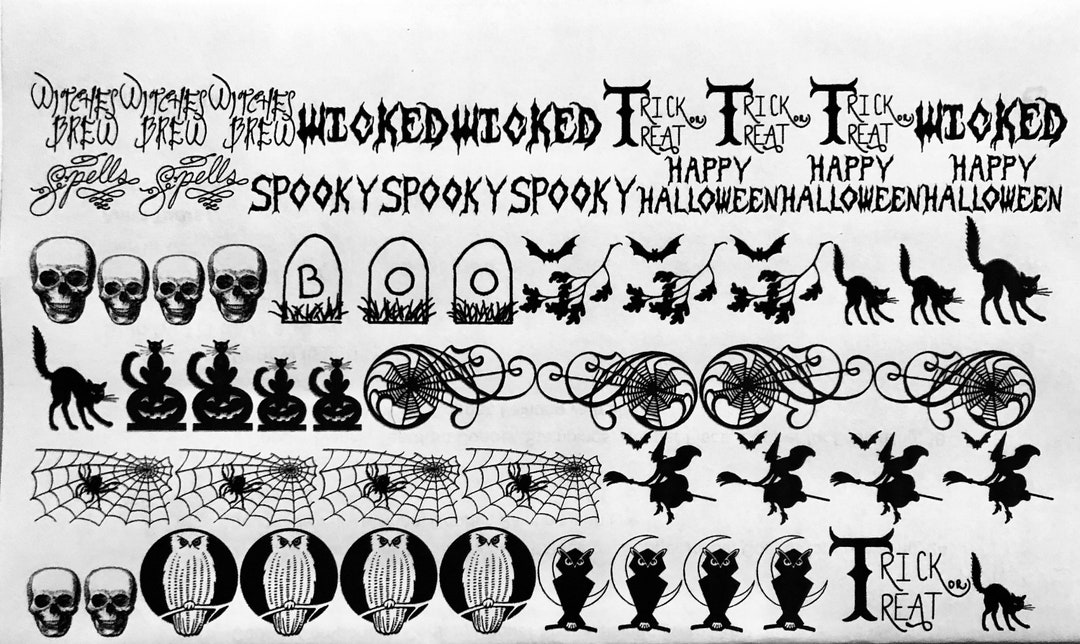 Halloween Decals, Decals for Enamel, Image Transfer, Ceramics, Glass ...