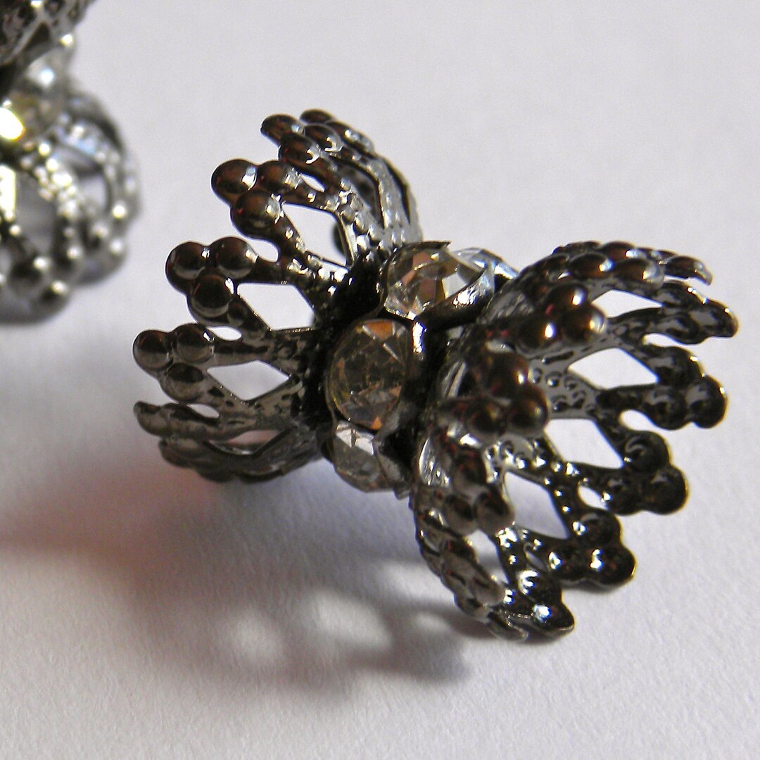 Rhinestone Bead and Double Bead Cap - Etsy