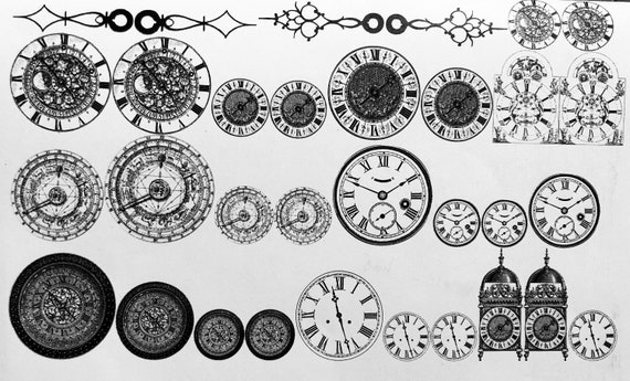 Clock Pattern Decals for Enamel Image Transfer Ceramics | Etsy