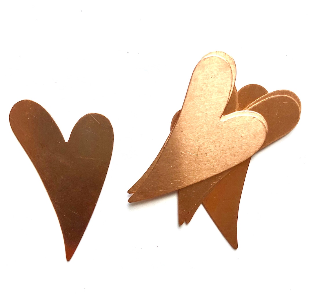 Copper Heart, Heart, Large, Heart Charm, Blank, Copper Stamping, Copper ...