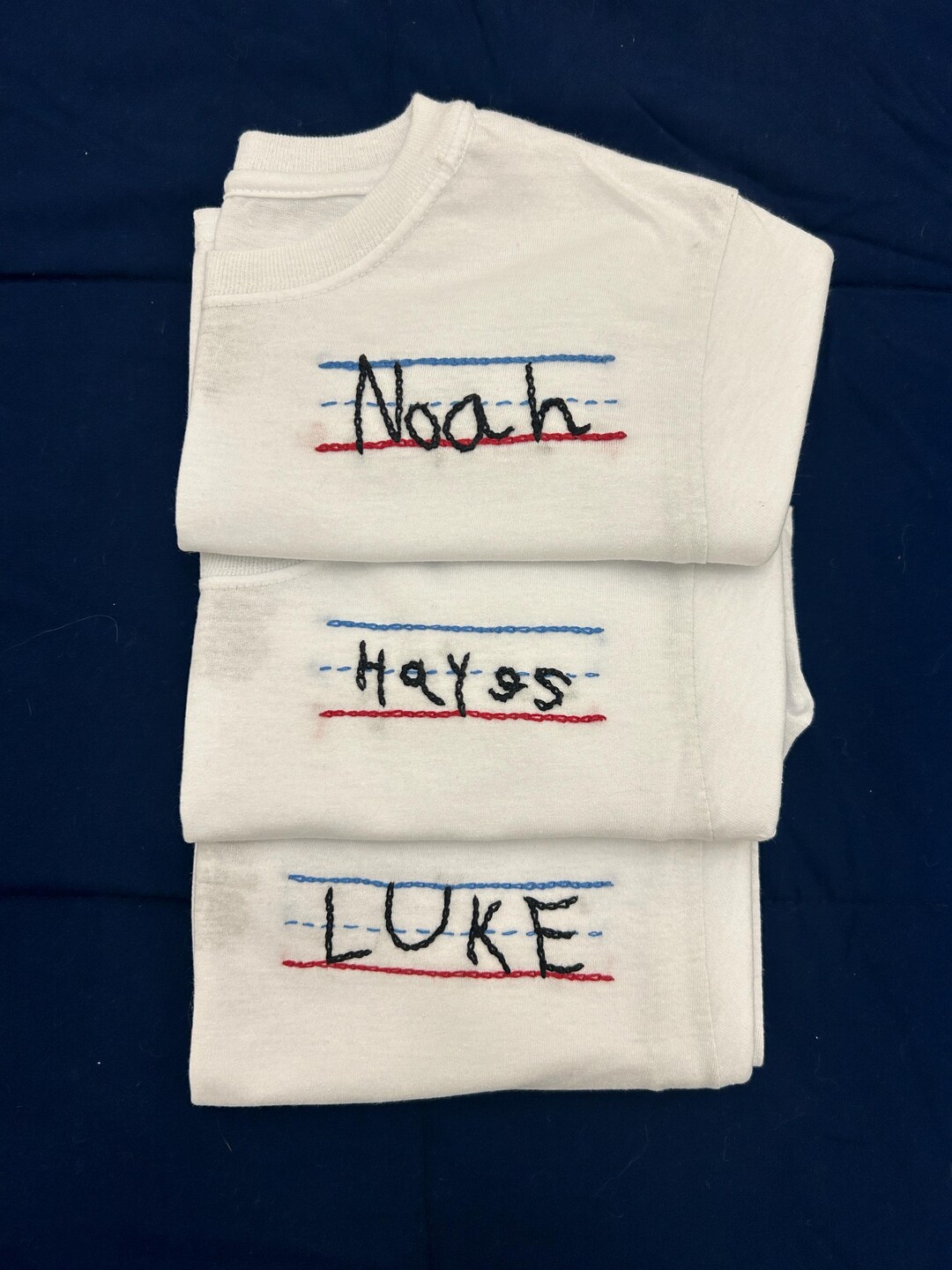 Custom Hand Embroidered Signature Shirt or Ornament: Keepsake Gift - Etsy