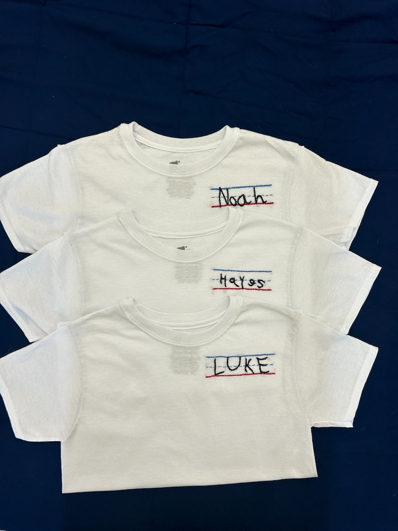 Custom Hand Embroidered Signature Shirt or Ornament: Keepsake Gift - Etsy