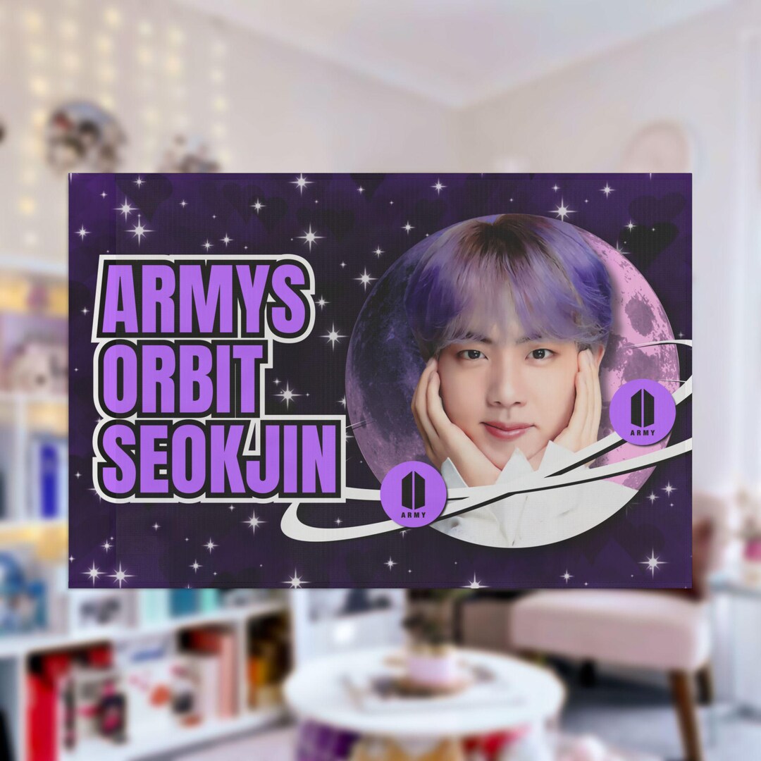 Seokjin Tour Banner: Custom Kpop Flag, Army Orbit Concert Merch - Etsy