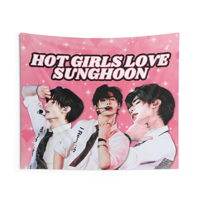 Enha Sunghoon Bite Me 'hot Girls' Flag Banner: Kpop Concert Tour Merch ...