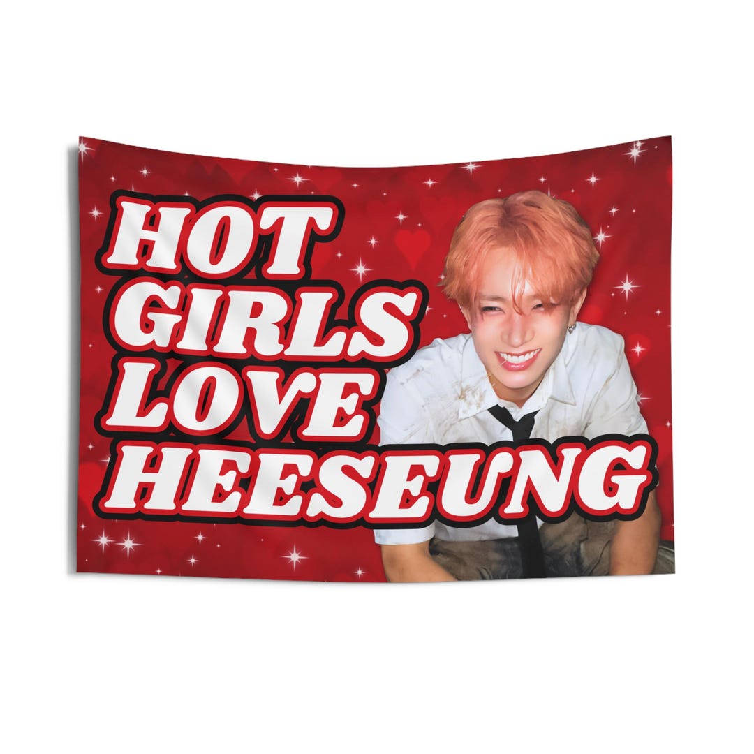 Enha Heeseung Pink Hair 'hot Girls' Flag Banner: Kpop Concert Tour ...