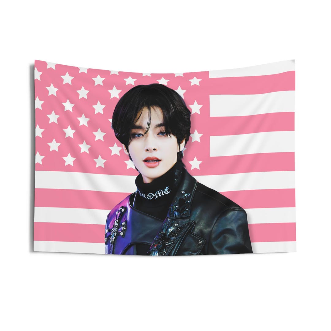 Enha Jake Gayo Pink America Flag Banner, Enha Jake Kpop Flag, Enha Jake ...