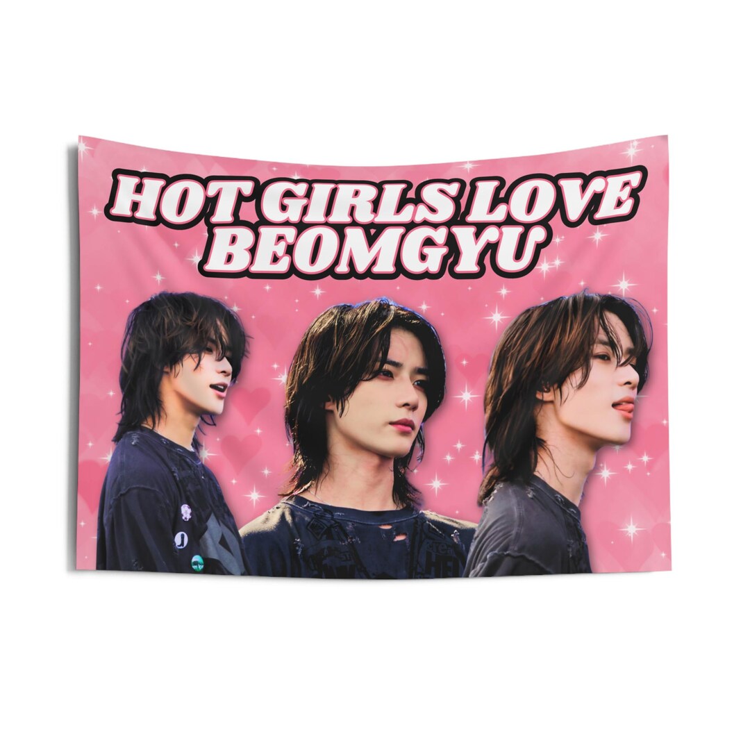 Beomgyu Long Hair Hot Girls Flag Banner, Beomgyu Custom Kpop Flag ...