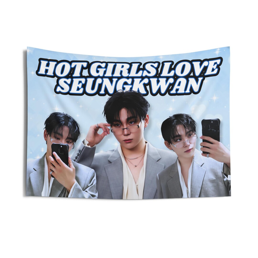 Svt Seungkwan Gray Suit Hot Girls Banner, Seventeen Members Kpop Flag ...