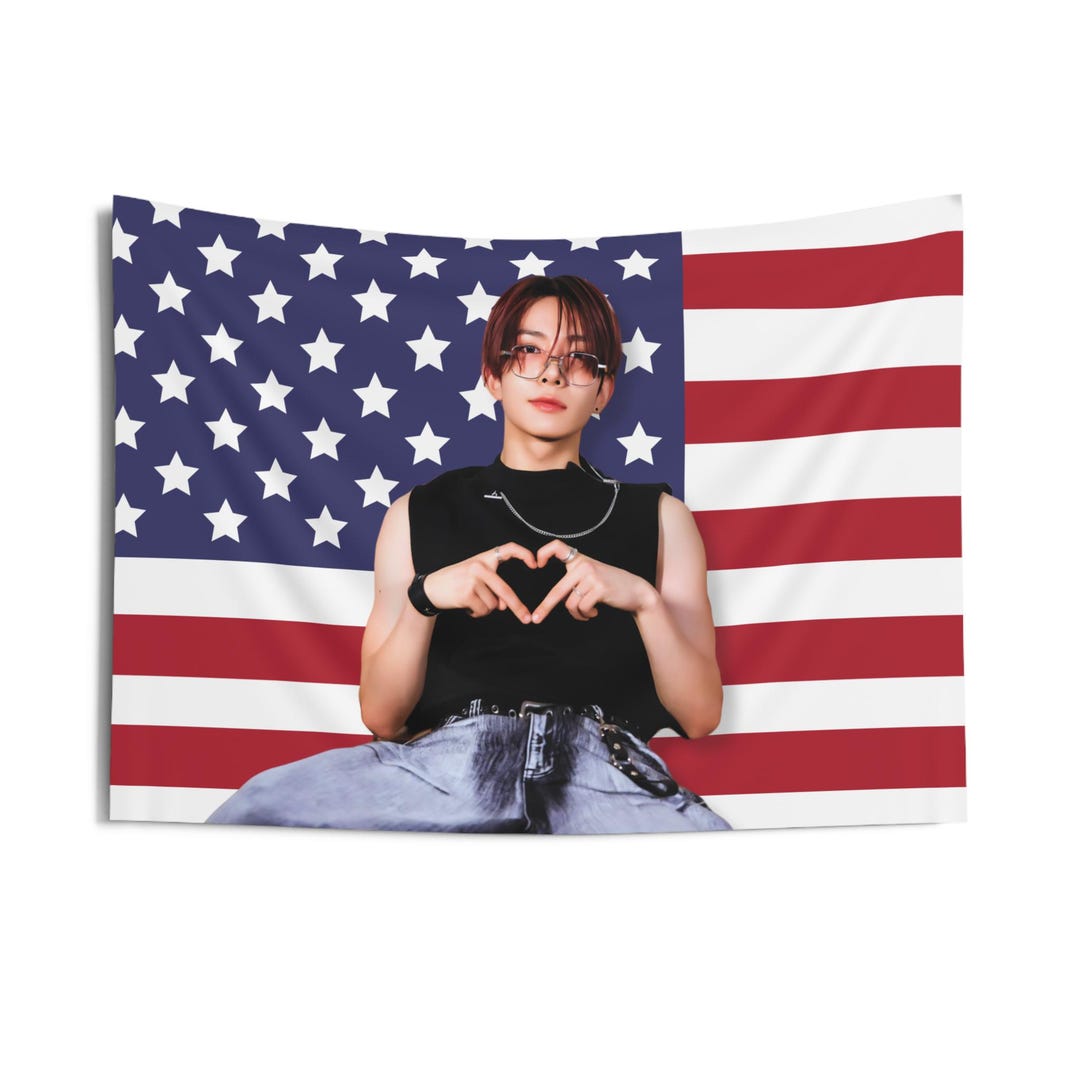 Heeseung Kpop Flag Banner: Heart America Flag Tapestry - Etsy
