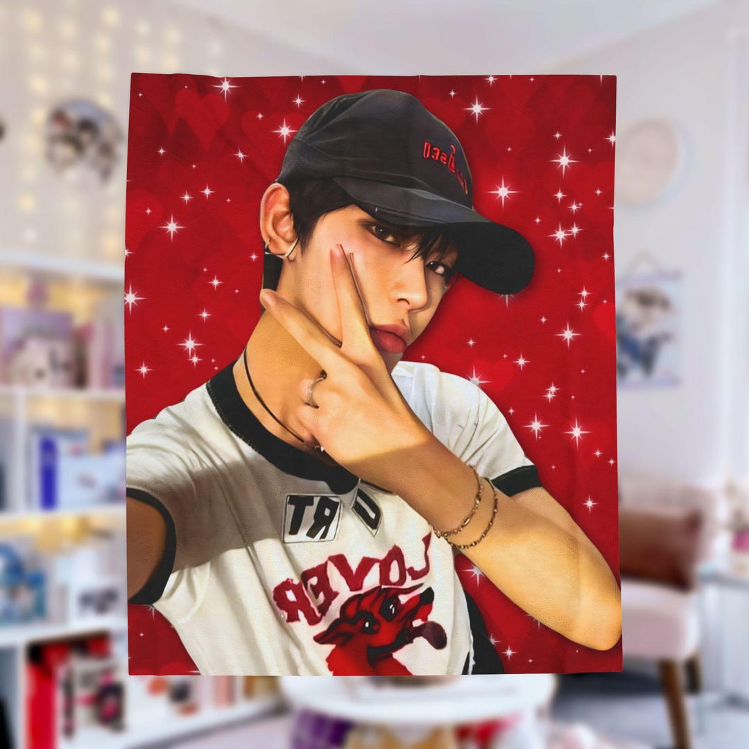 Enha Sunoo Cap Photocard Plush Blanket, Sunoo Custom Kpop Blanket ...