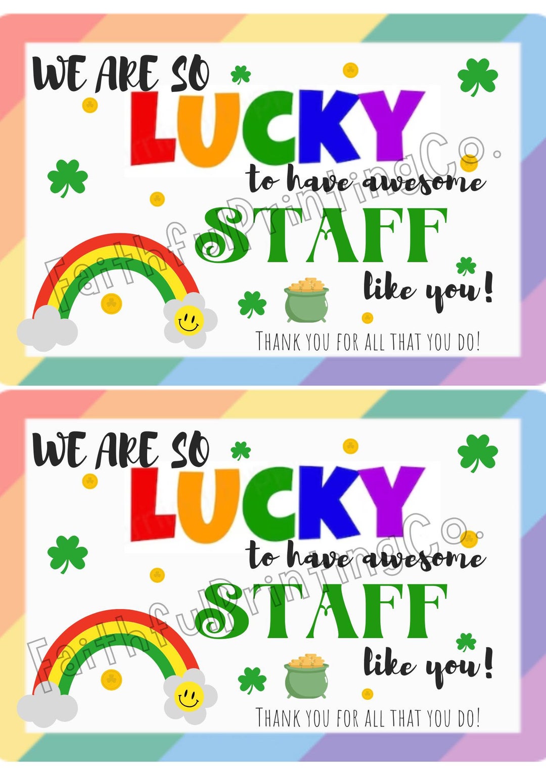 Staff Appreciation Tags - so Lucky! - Etsy