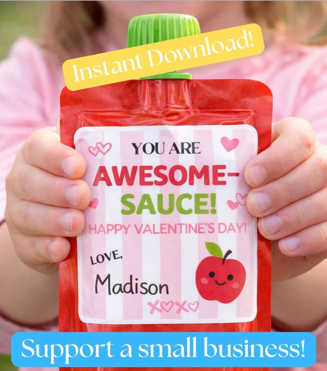 Awesome-sauce! Valentines Exchange Tag Printable Download - Etsy