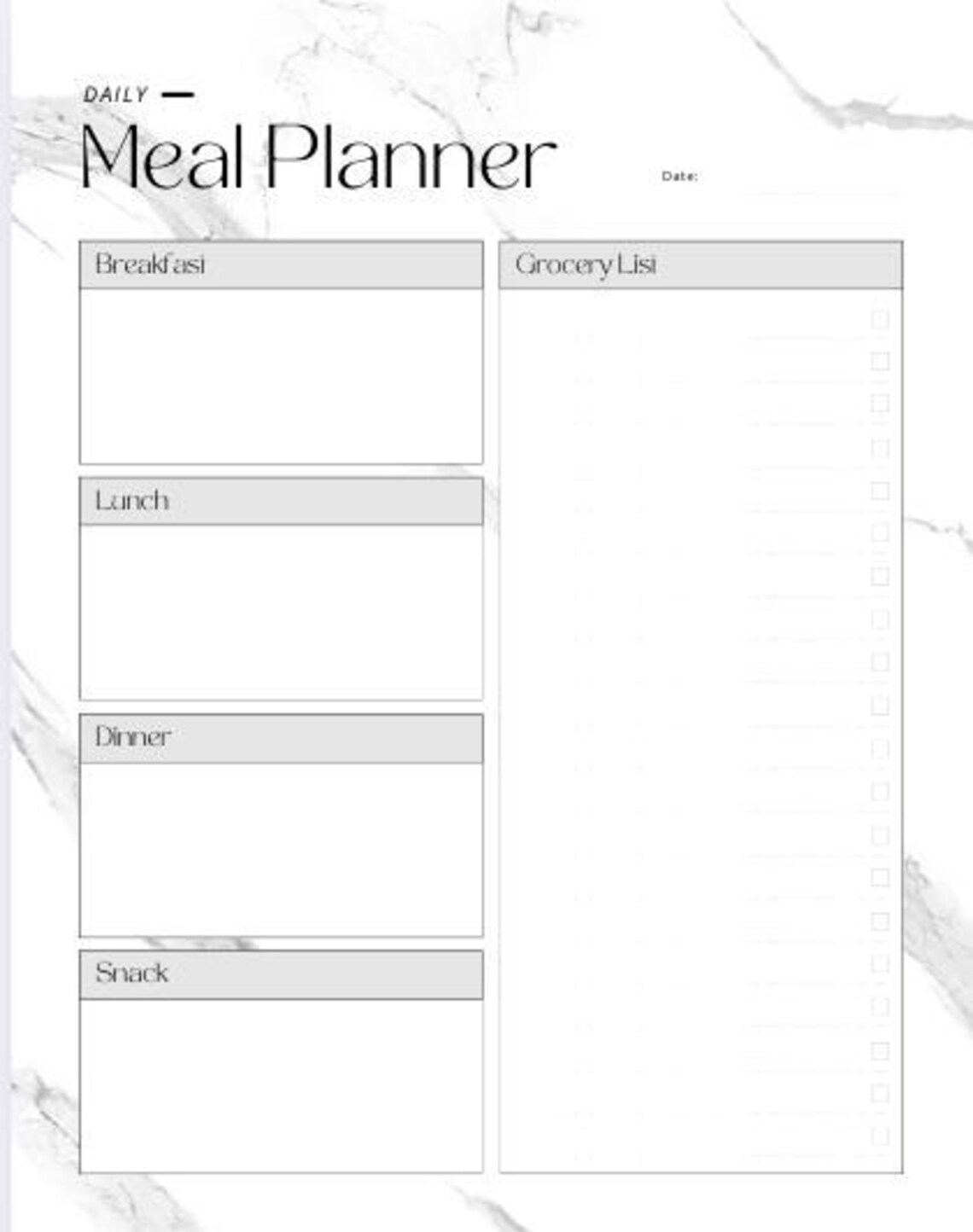 Monthly, Weekly and Daily Meal Planner - Etsy