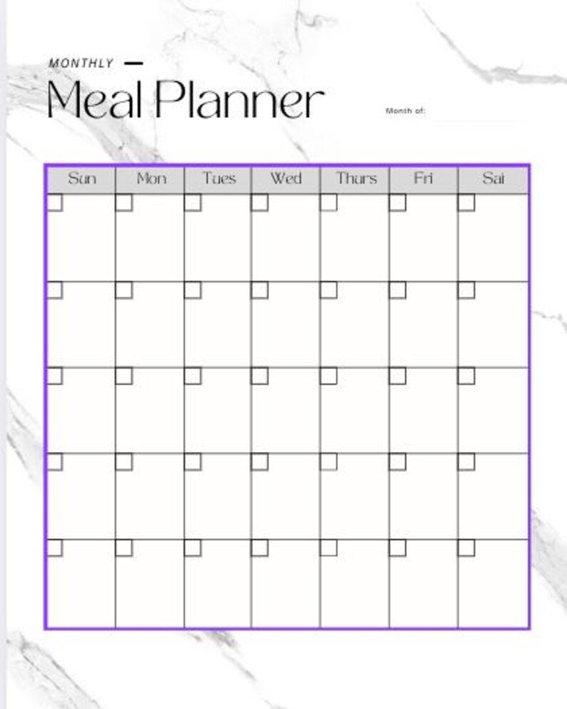 Monthly, Weekly and Daily Meal Planner - Etsy