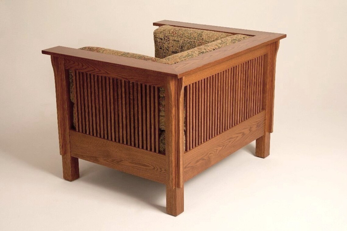Mission Arts & Crafts Prairie Stickley Style Spindle Club Cube Chair - Etsy