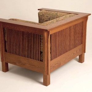 Mission Arts & Crafts Prairie Stickley Style Spindle Club Cube Chair - Etsy
