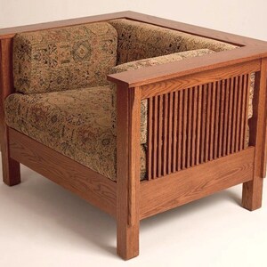 Mission Arts & Crafts Prairie Stickley Style Spindle Club Cube Chair - Etsy