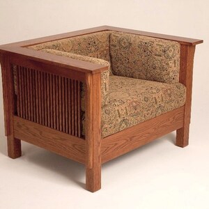 Mission Arts & Crafts Prairie Stickley Style Spindle Club Cube Chair - Etsy