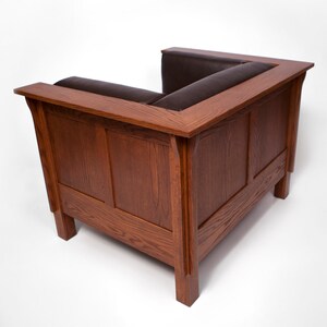 Mission Arts & Crafts Stickley Style Prairie Panel Leather Club Cube ...