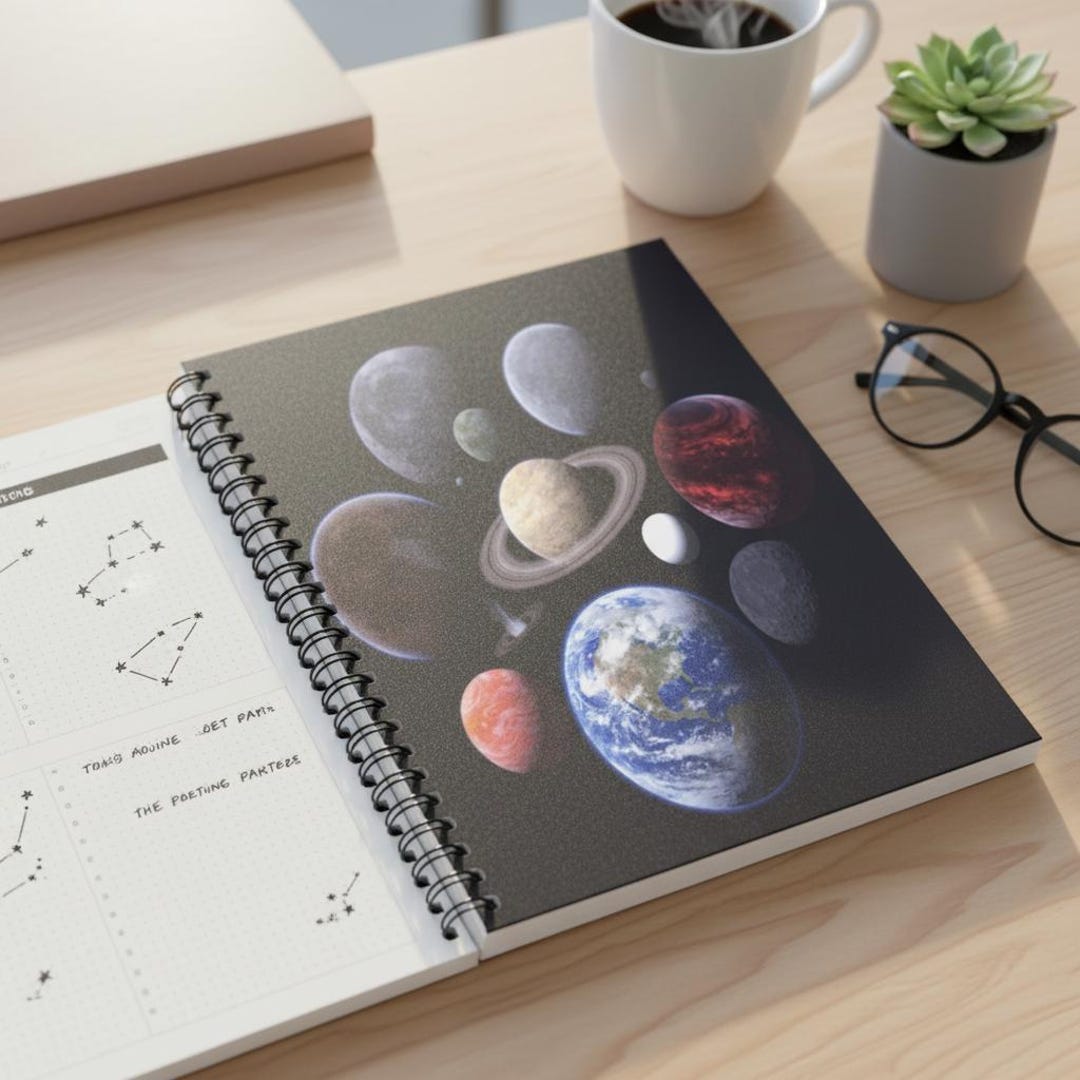 Solar System Planets Spiral Notebook | Ruled Line - Etsy