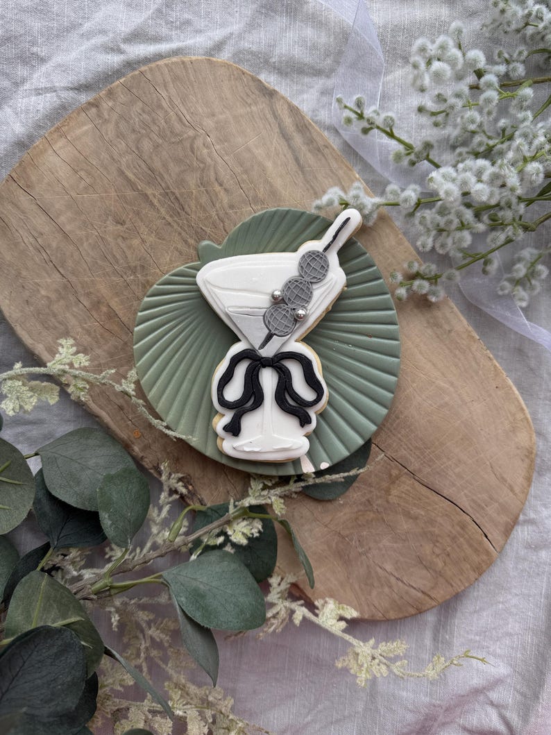 Martini Glass With Disco Ball Olives Cookie Stamp & Cutter - Digital ...