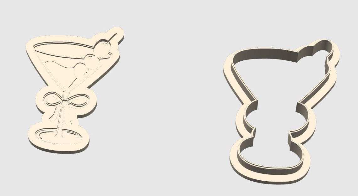 Martini Glass With Olives STL | 3D Printing | Cookie Cutter | Tini Bit ...