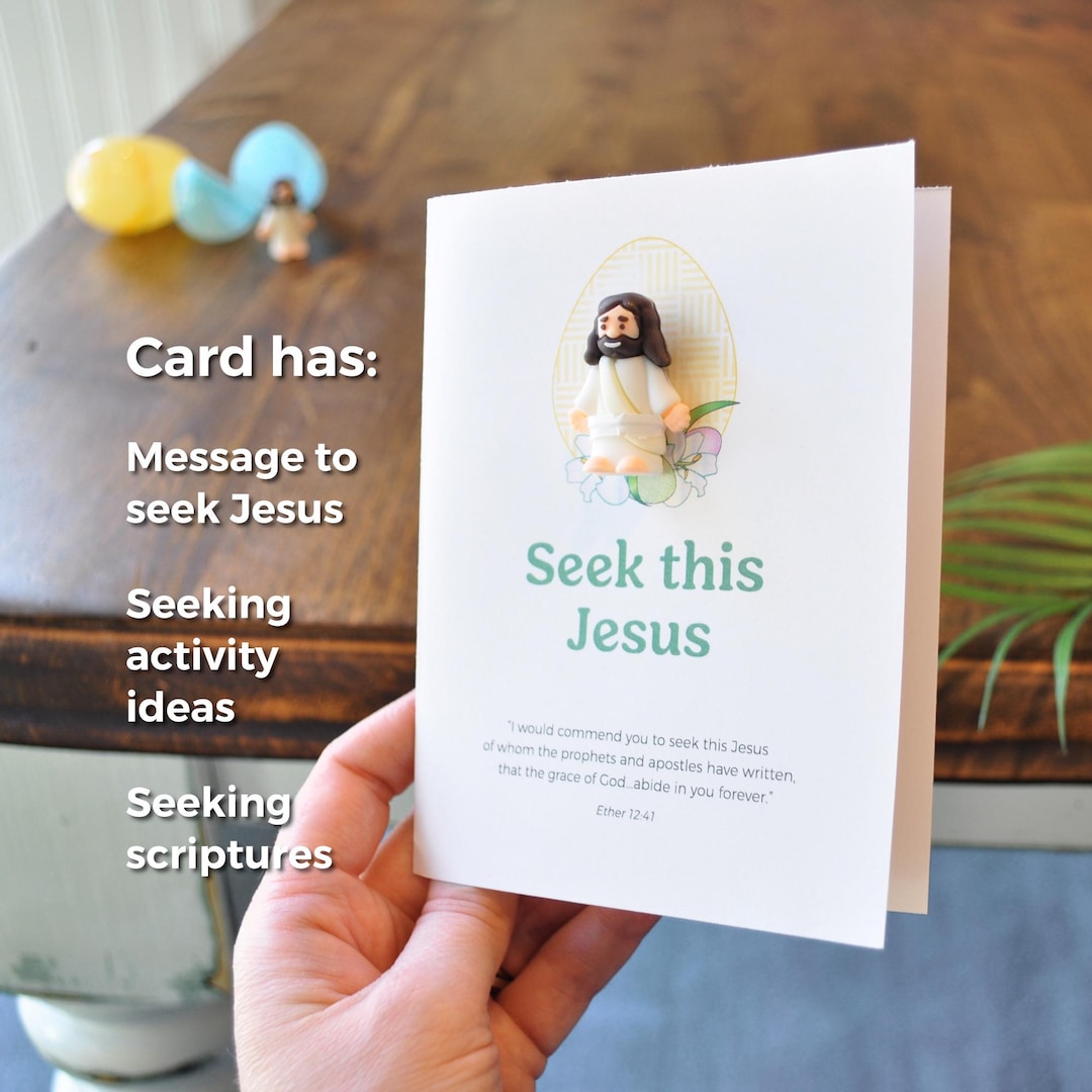 Printable "seek This Jesus" Easter Card to Attach Mini Jesus Figurine ...