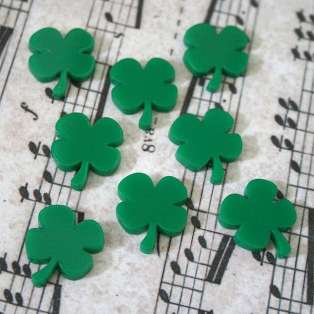 8 X Laser Cut Acrylic Four Leaf Clover Cabochons - Etsy