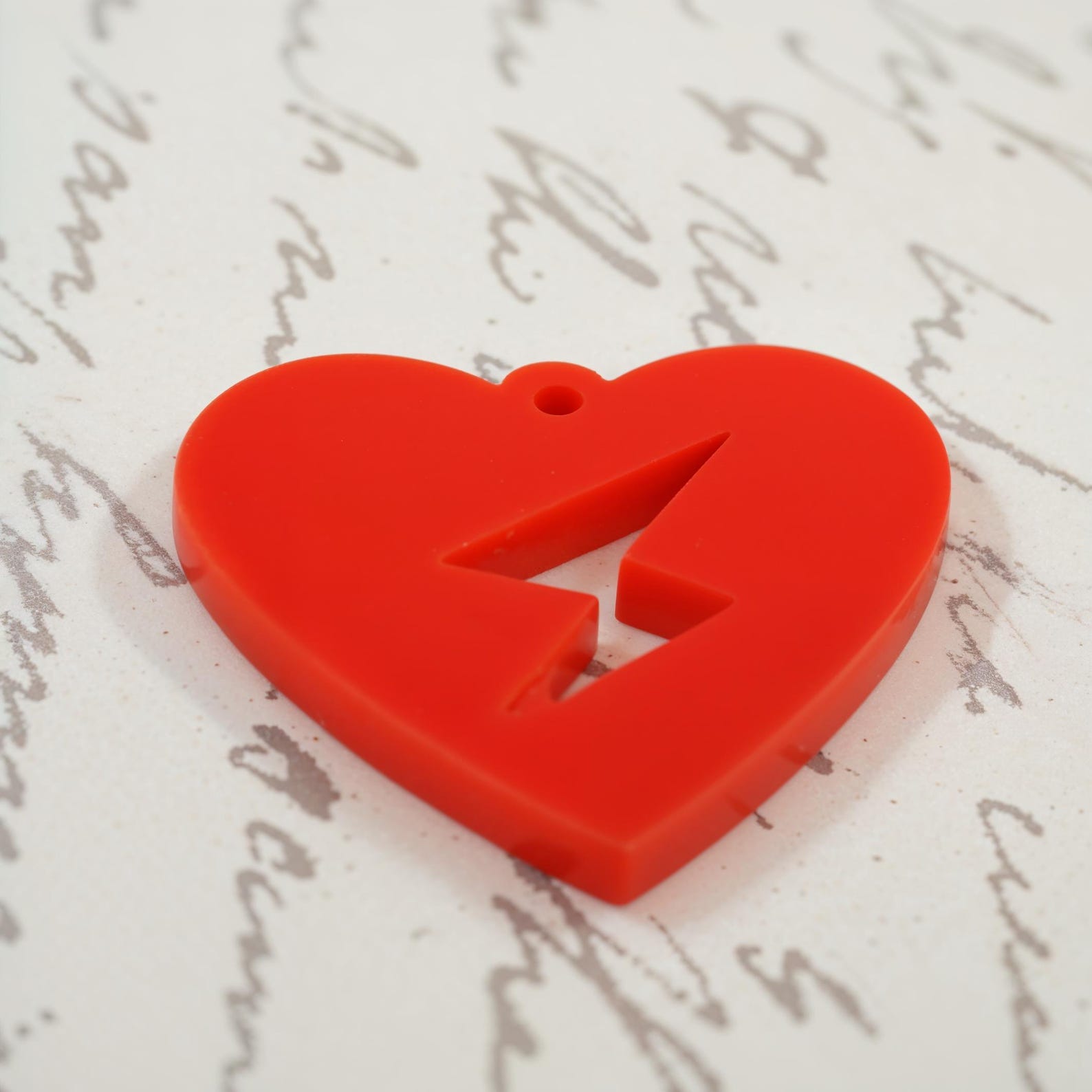 Laser Cut Acrylic Lightning Strike Heart Pendant X 3 - Choice of ...
