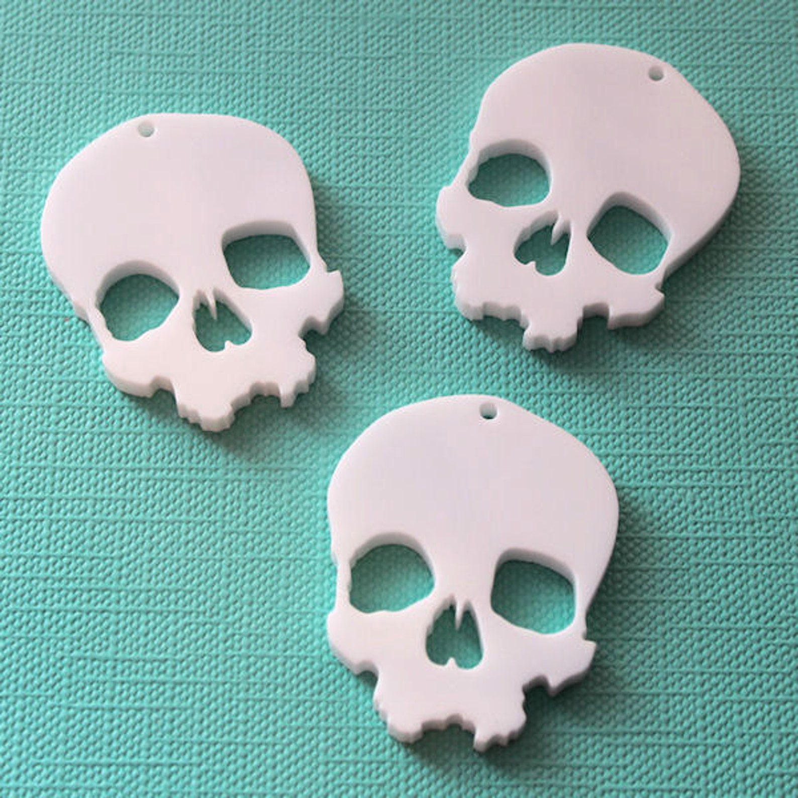3 X Laser Cut Skull Pendants Any Colour Skull Charm for | Etsy